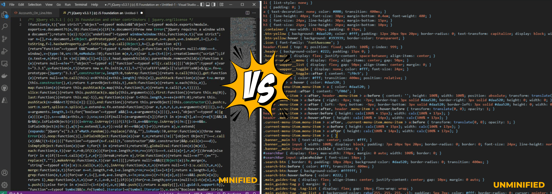 How to Minify JavaScript and CSS files for Faster Website Performance